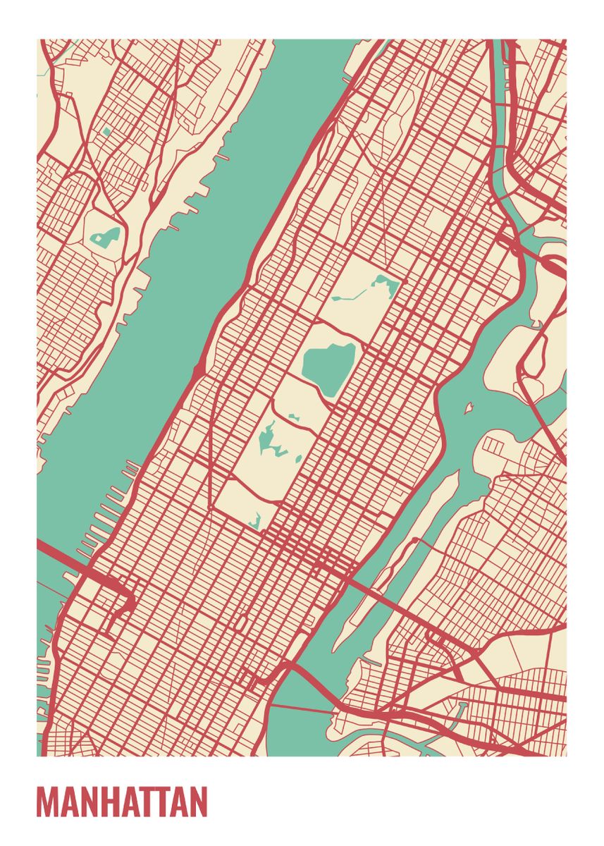 'Manhattan' Poster by Mr Penguin | Displate