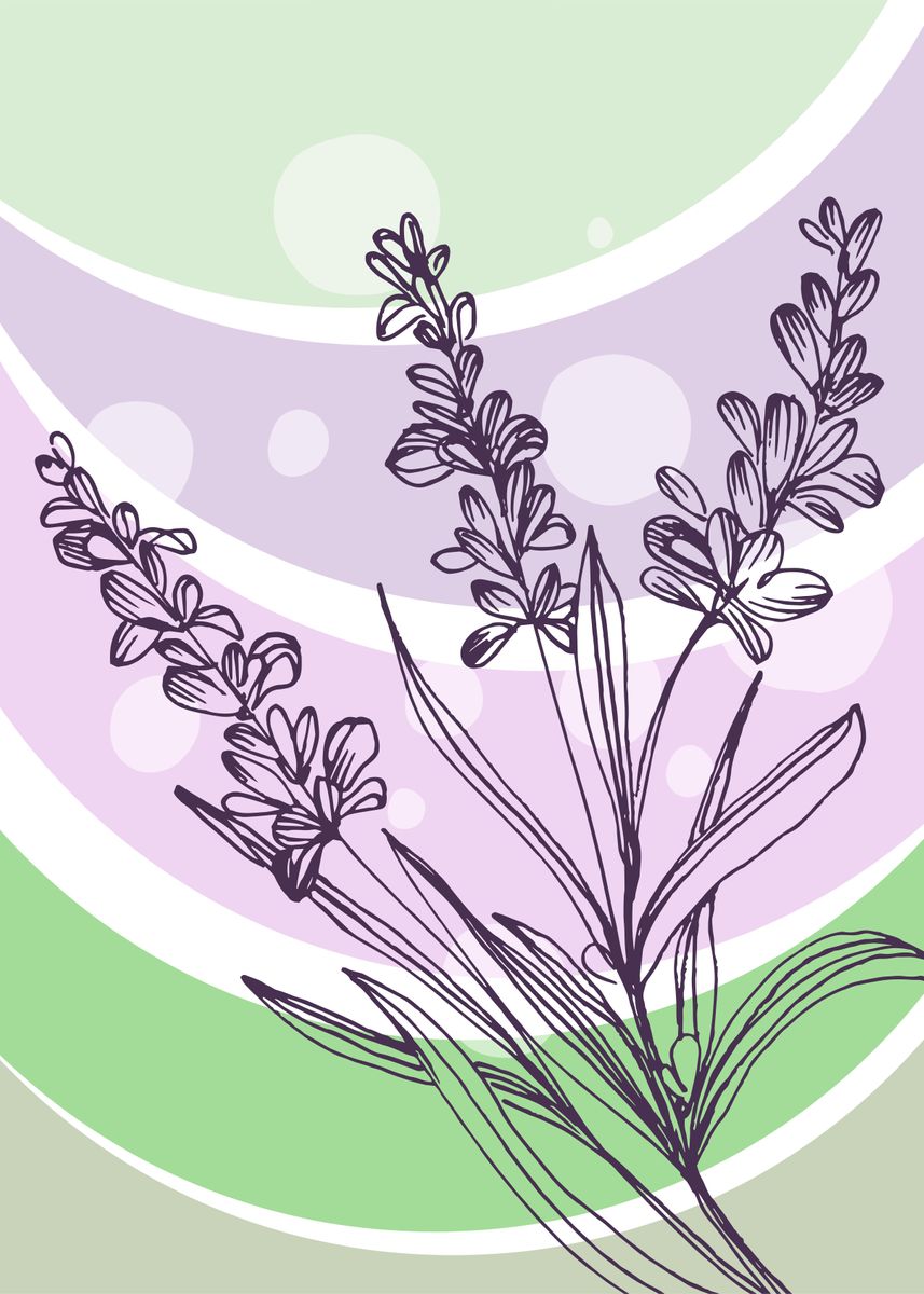 'Lavender Minimal' Poster, picture, metal print, paint by Samira ...