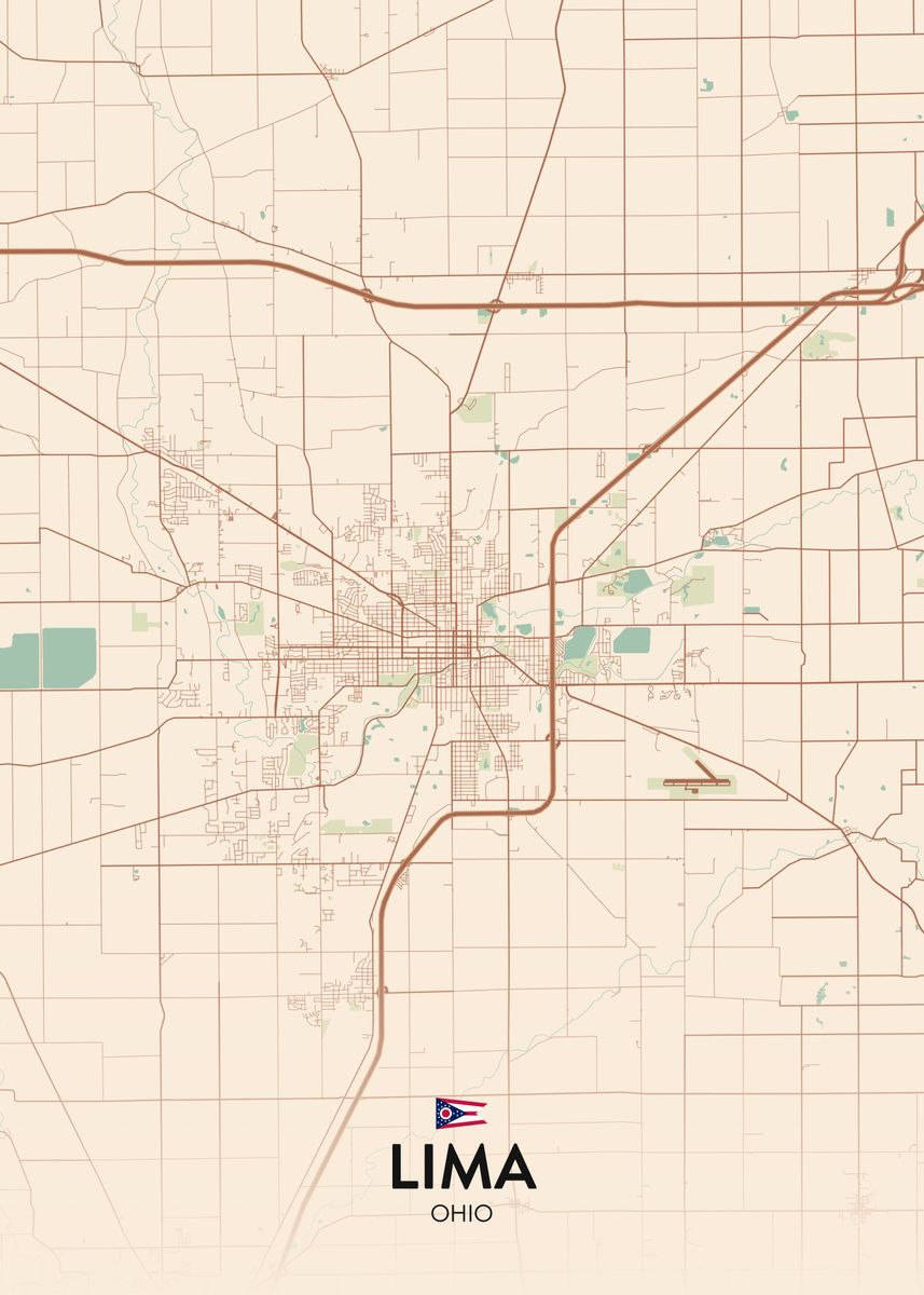 'Lima OH' Poster, picture, metal print, paint by IMR Designs | Displate