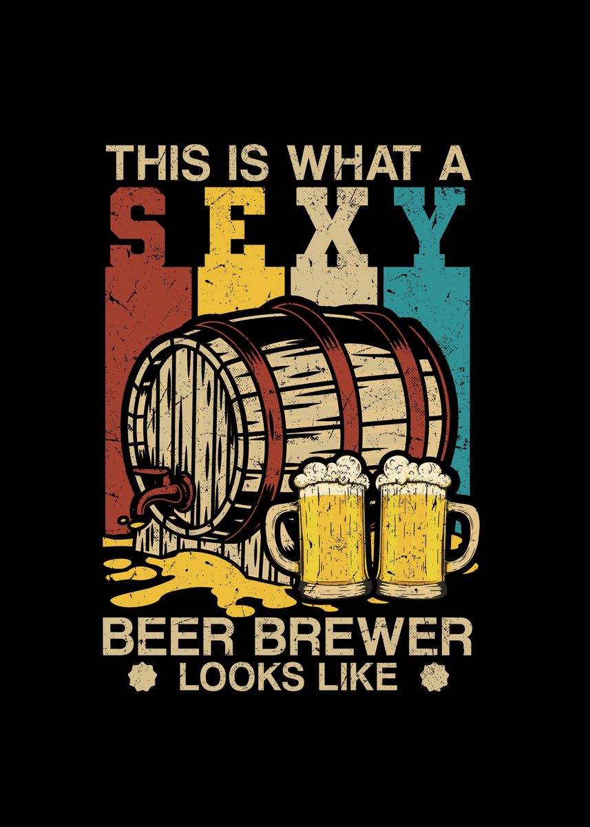 'Beer Brewing' Poster, picture, metal print, paint by TW Design | Displate