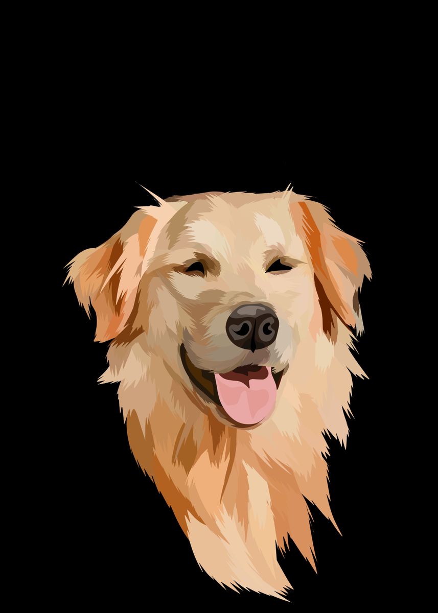 'Golden retriever dog vecto' Poster by Ihsa Nuddin | Displate