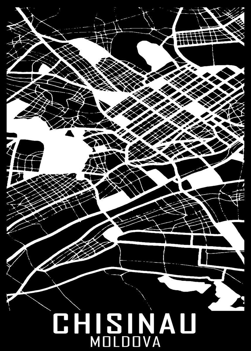 'Chisinau Moldova City Map' Poster by SheldonBennett Studio | Displate