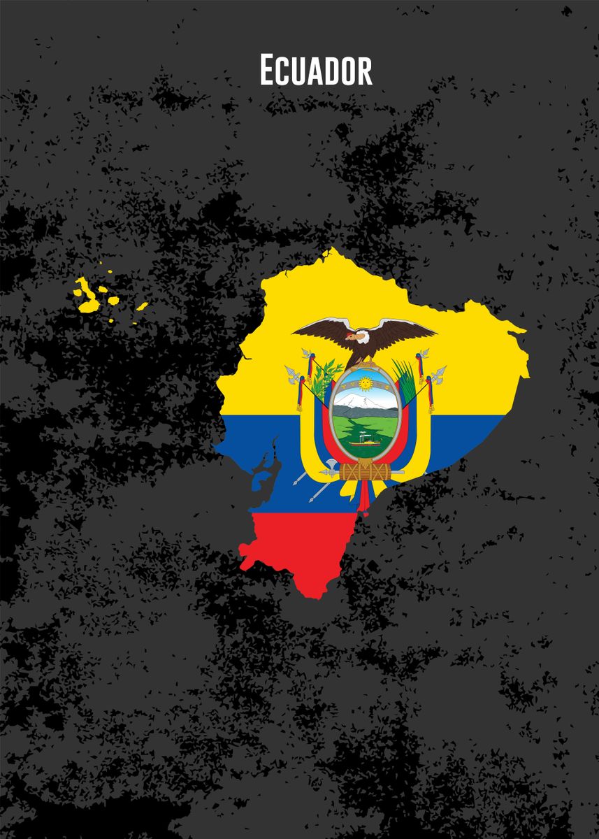 'ecuador map' Poster, picture, metal print, paint by Trending Awesome ...