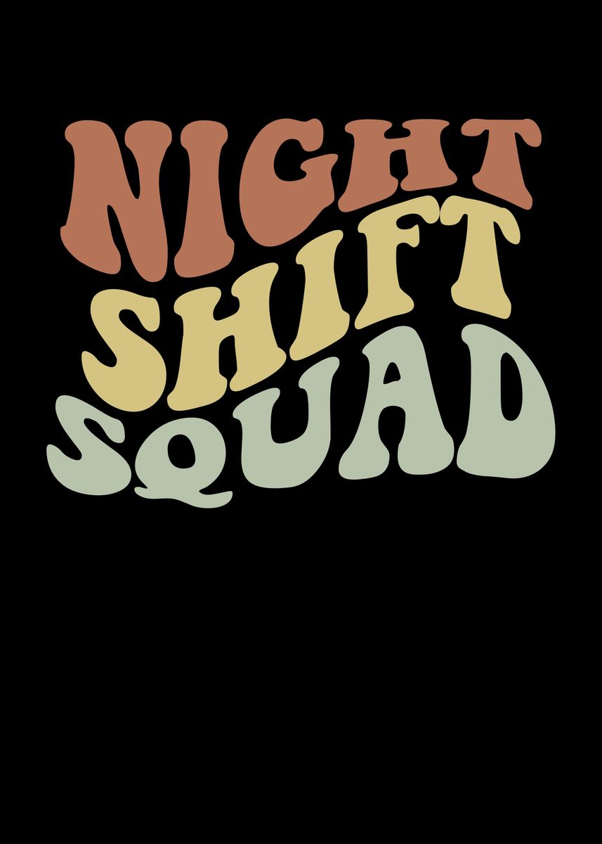 'Night shift squad' Poster, picture, metal print, paint by BeMi | Displate