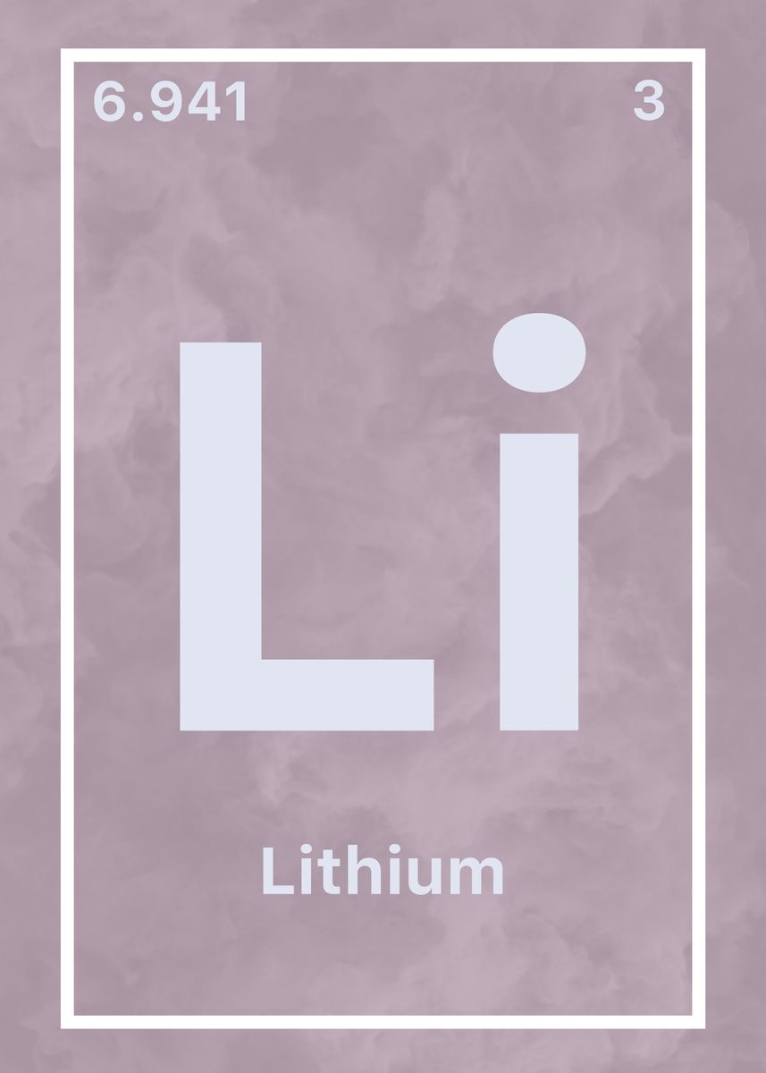 'Lithium Chemical Symbol' Poster, picture, metal print, paint by Tim ...