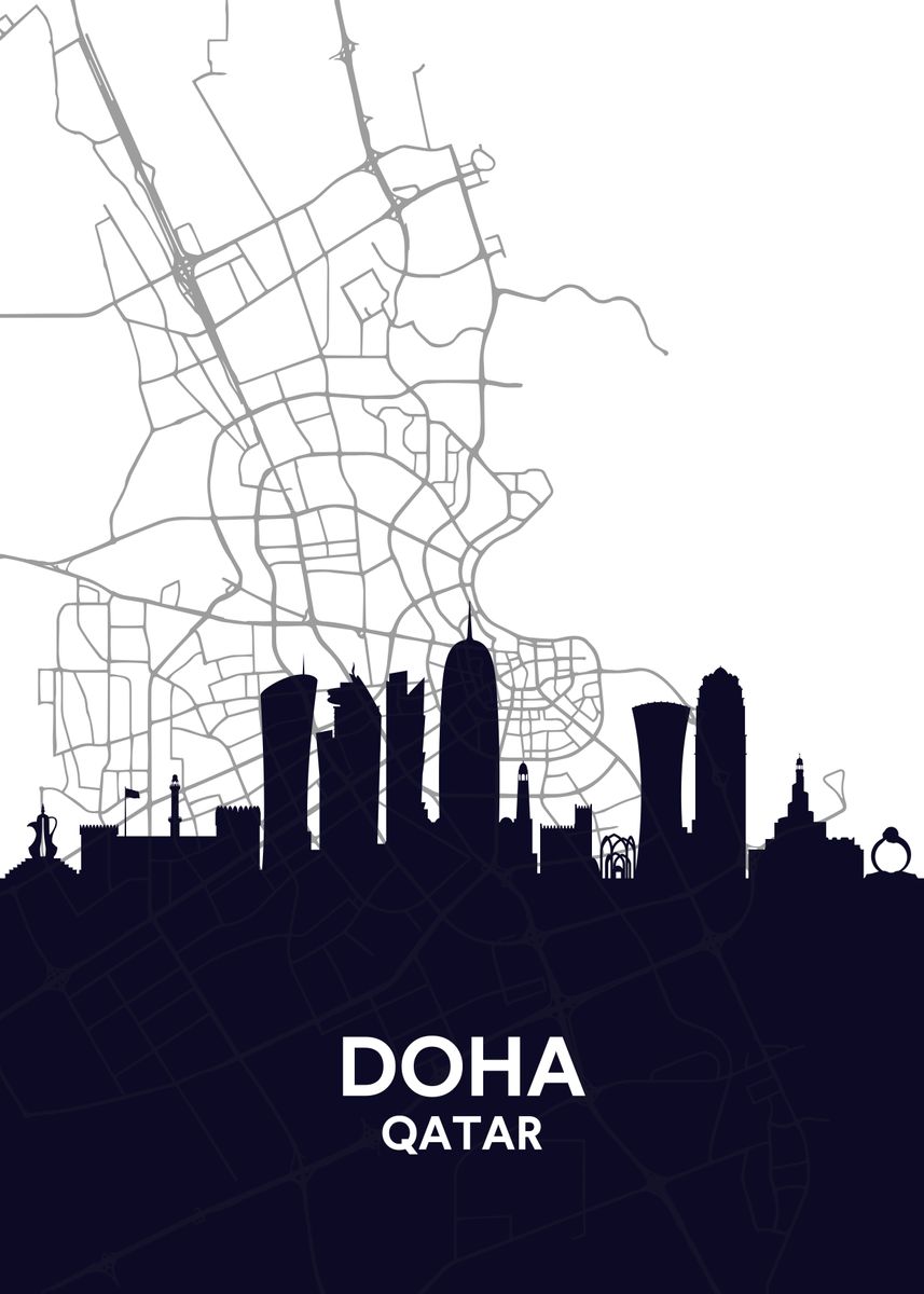 'Doha Qatar' Poster by Urrutia German | Displate