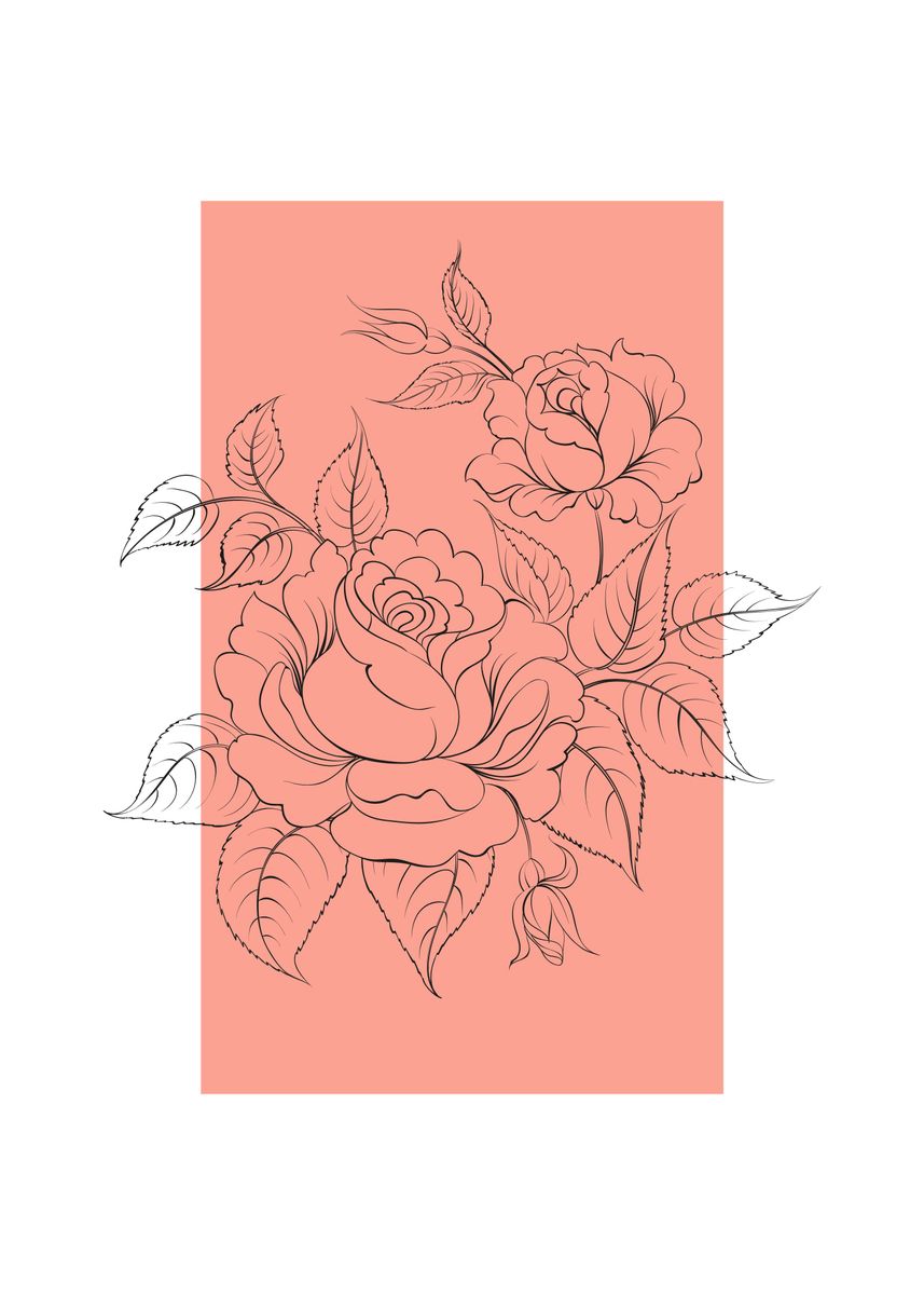 'Rose Flower' Poster by dkDesign | Displate