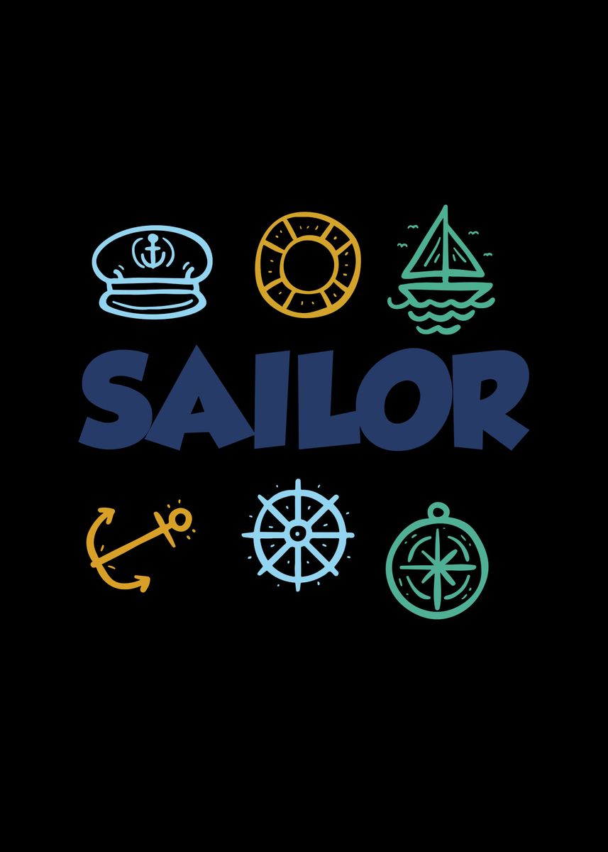 'Sailor' Poster, picture, metal print, paint by bananadesign | Displate