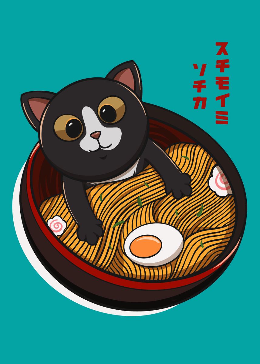'RAMEN CAT' Poster by Heri Askuri | Displate