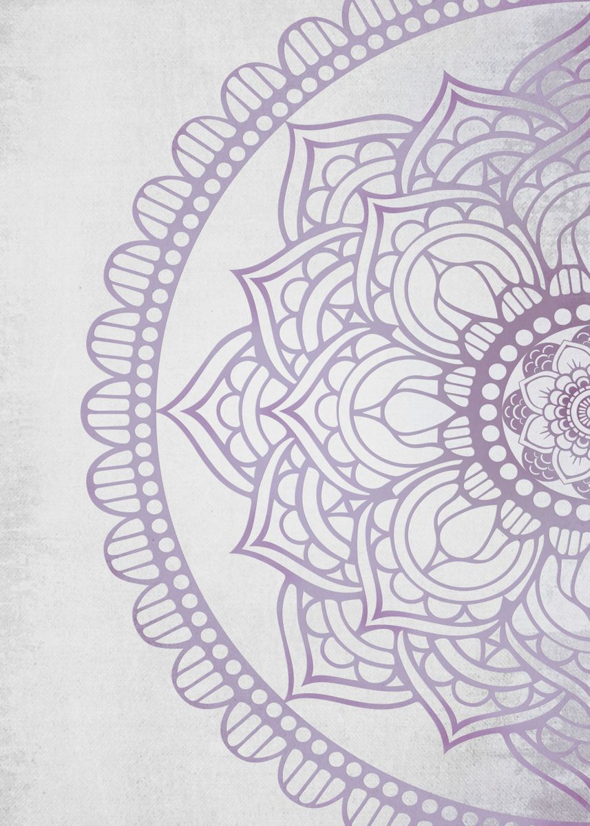 'Lilac gray Mandala no364a' Poster, picture, metal print, paint by Aga ...