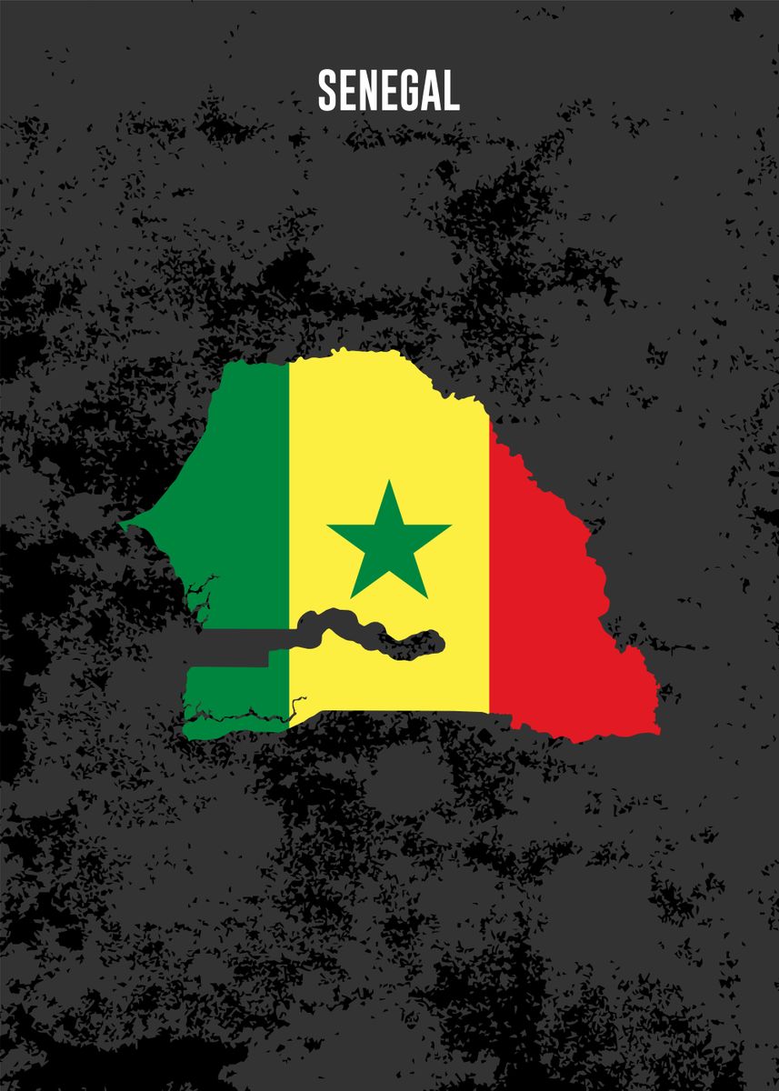 'senegal maps' Poster, picture, metal print, paint by Trending Awesome ...