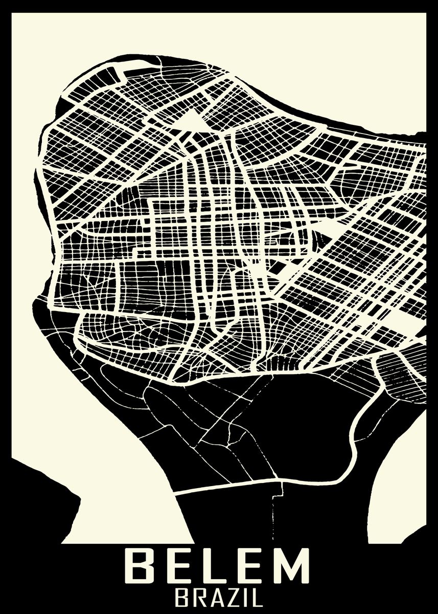'Belem Brazil City Map' Poster by SheldonBennett Studio | Displate