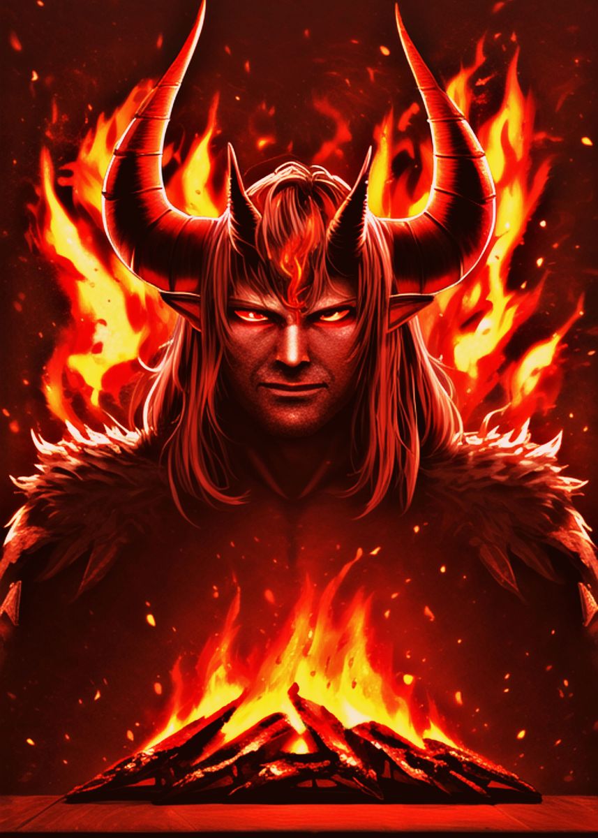 'Demon guy in Wolf Coat' Poster, picture, metal print, paint by Ben ...