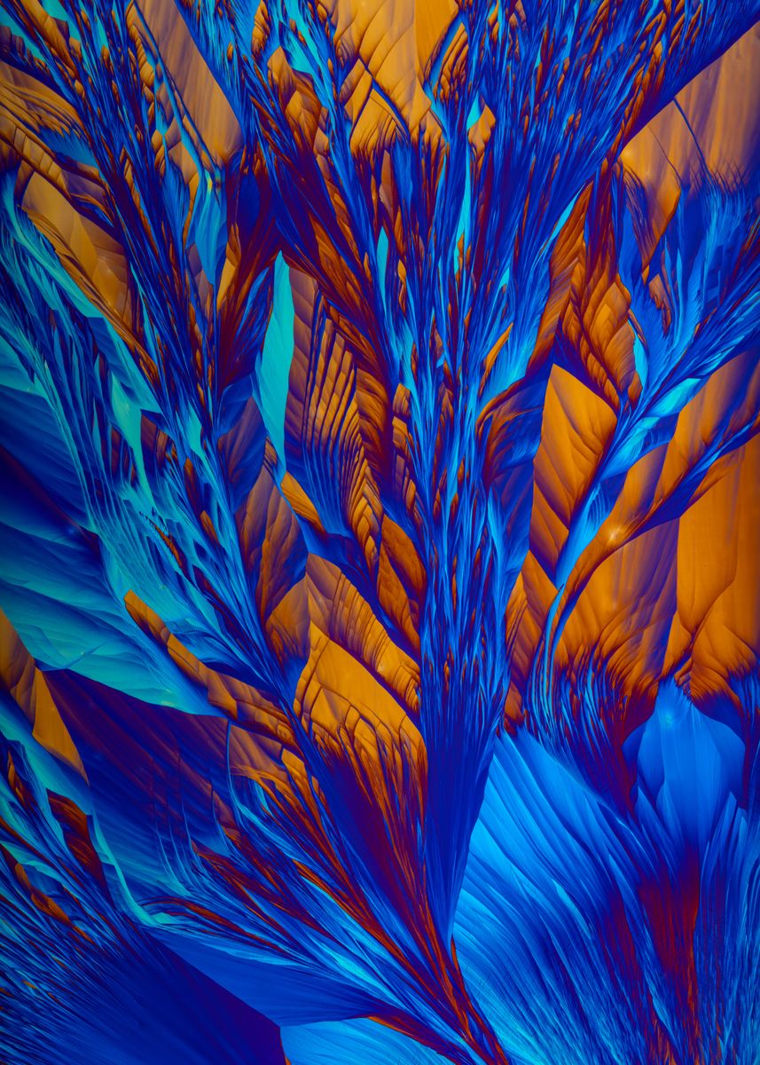 'Blue and orange explosion' Poster by Jaroslaw Blaminsky | Displate