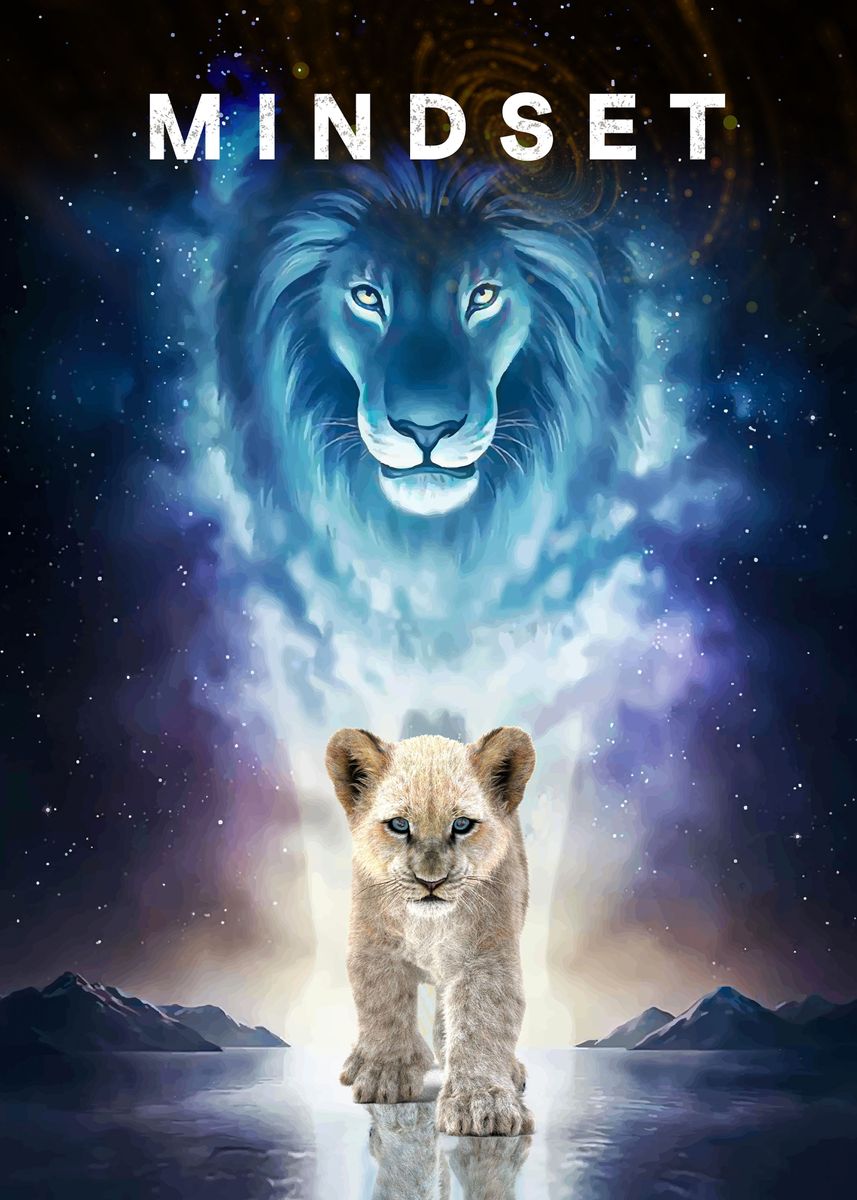 'Lion Mindset: Power Within' Poster, picture, metal print, paint by ...