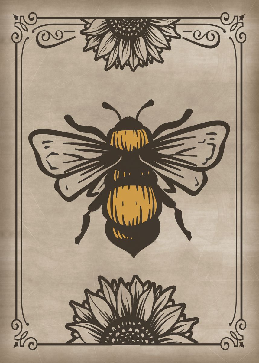 'Vintage Bumble Bee' Poster by XandYart | Displate