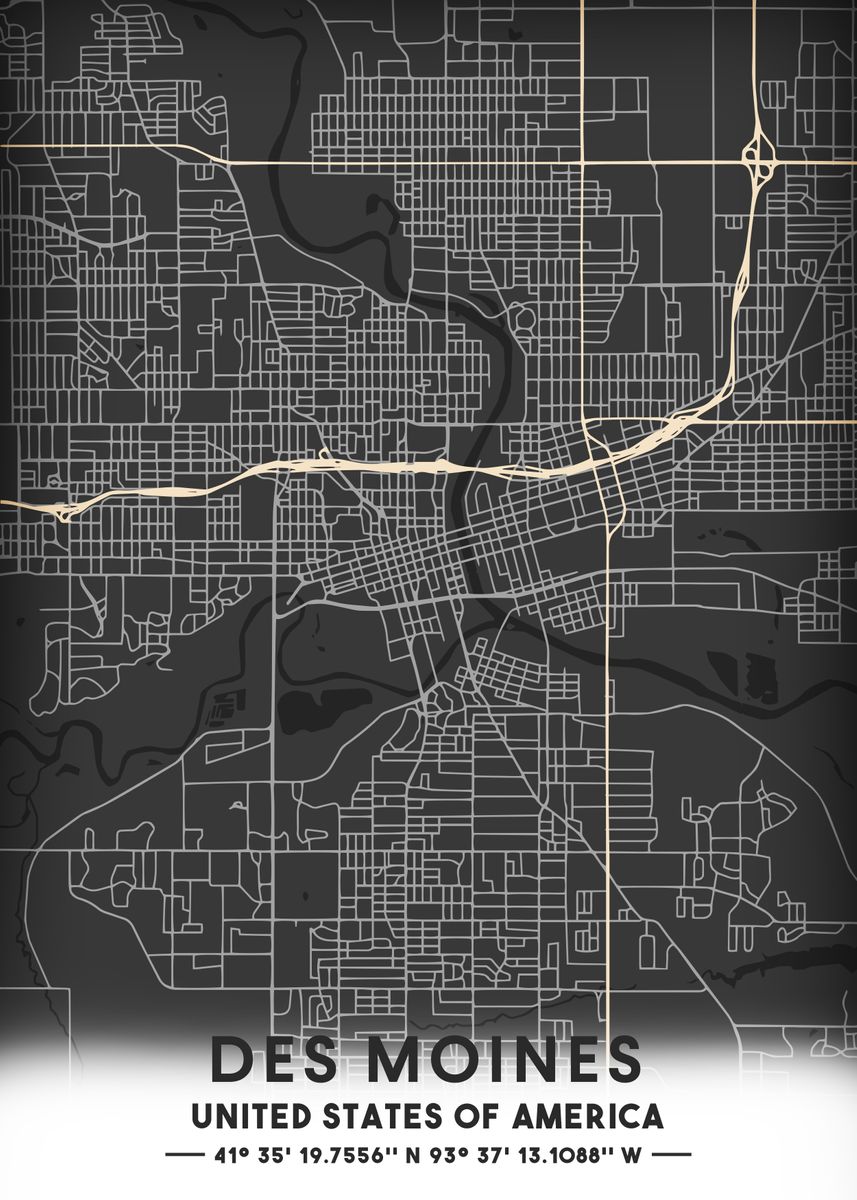 'Des Moines IA USA' Poster by Denis Siggers | Displate