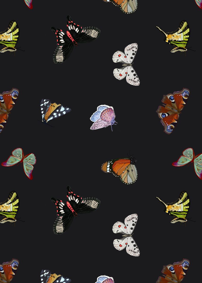 'Butterflies' Poster, picture, metal print, paint by Gulsen Gunel ...