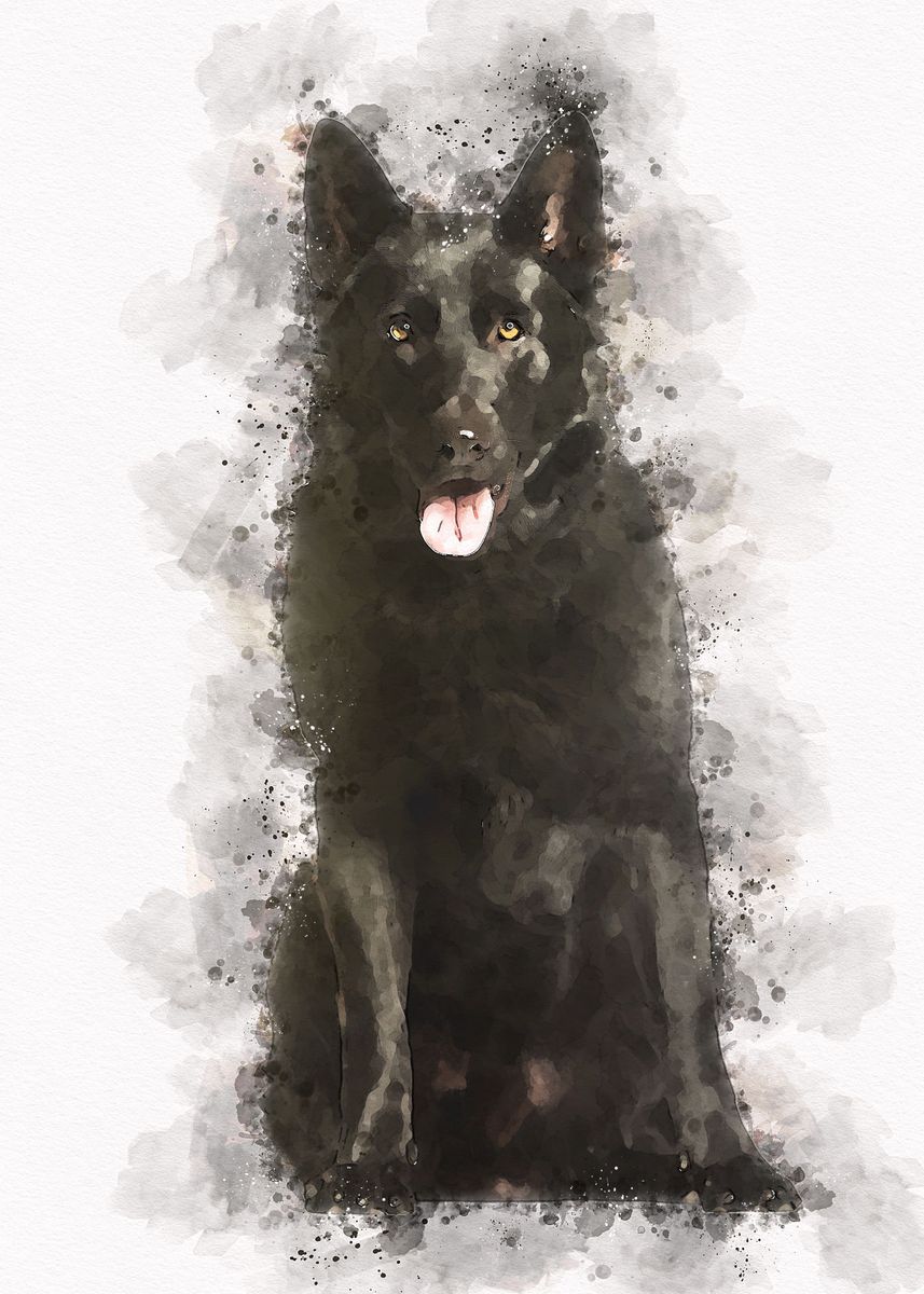 'German shepherd Dog' Poster, picture, metal print, paint by kun bin ...