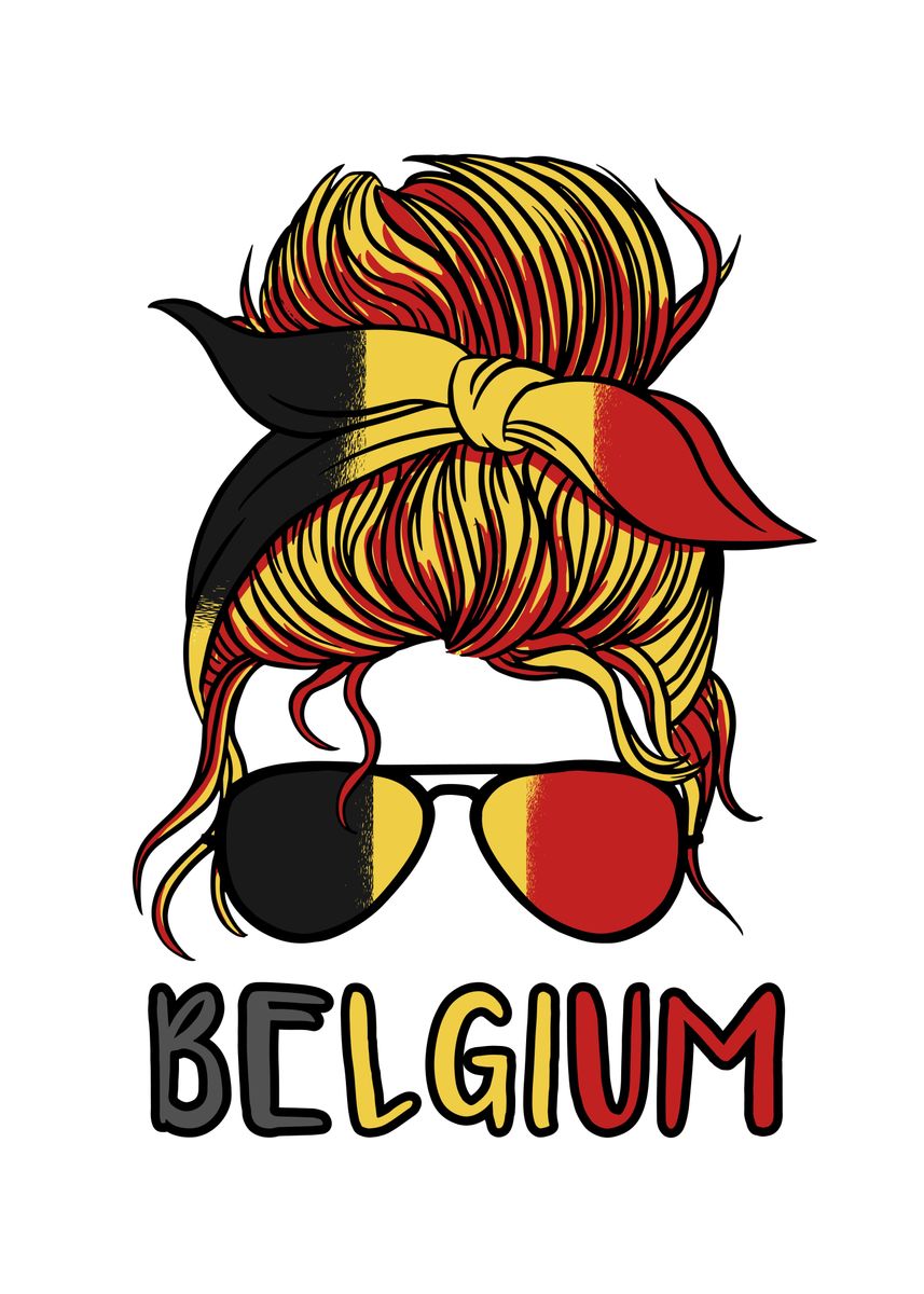 'Belgium Girl football' Poster, picture, metal print, paint by Phil ...