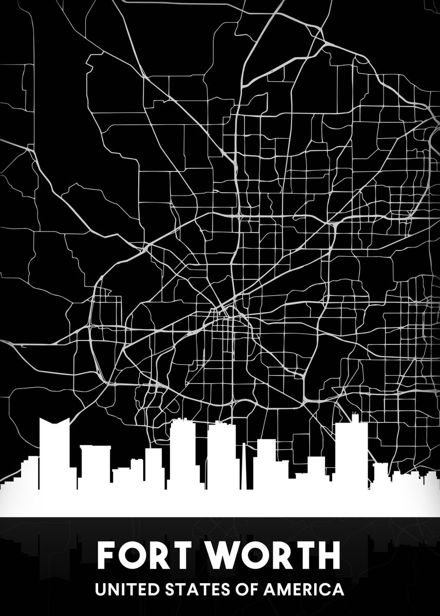 'Fort Worth TX USA ' Poster, picture, metal print, paint by Tony Lee ...