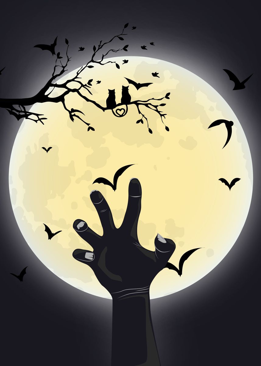 'Horror Ghost Hand Spooky' Poster, picture, metal print, paint by Va ...
