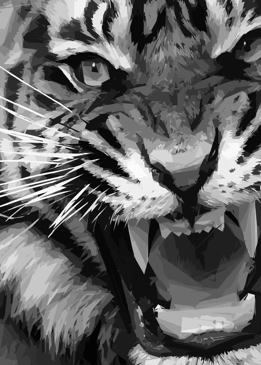 'Tiger' Poster, picture, metal print, paint by Zainul Faozi | Displate