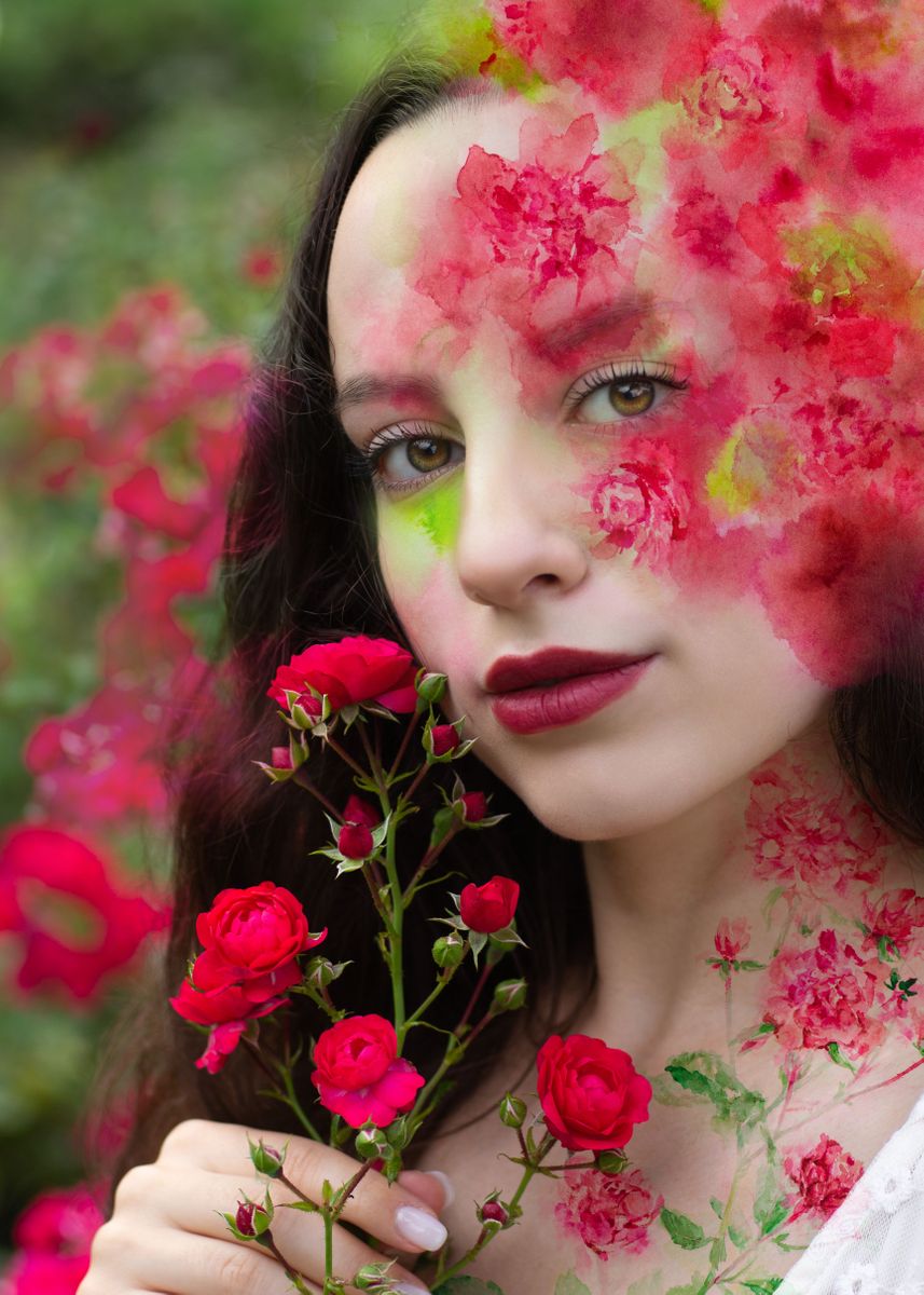 'Tender Watercolor Roses' Poster, picture, metal print, paint by Kamil ...