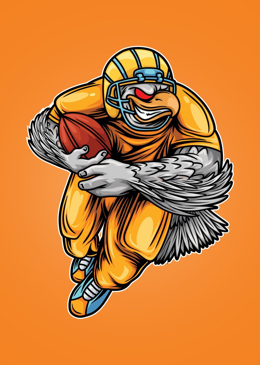 'Eagle mascot football ' Poster, picture, metal print, paint by Paul C ...