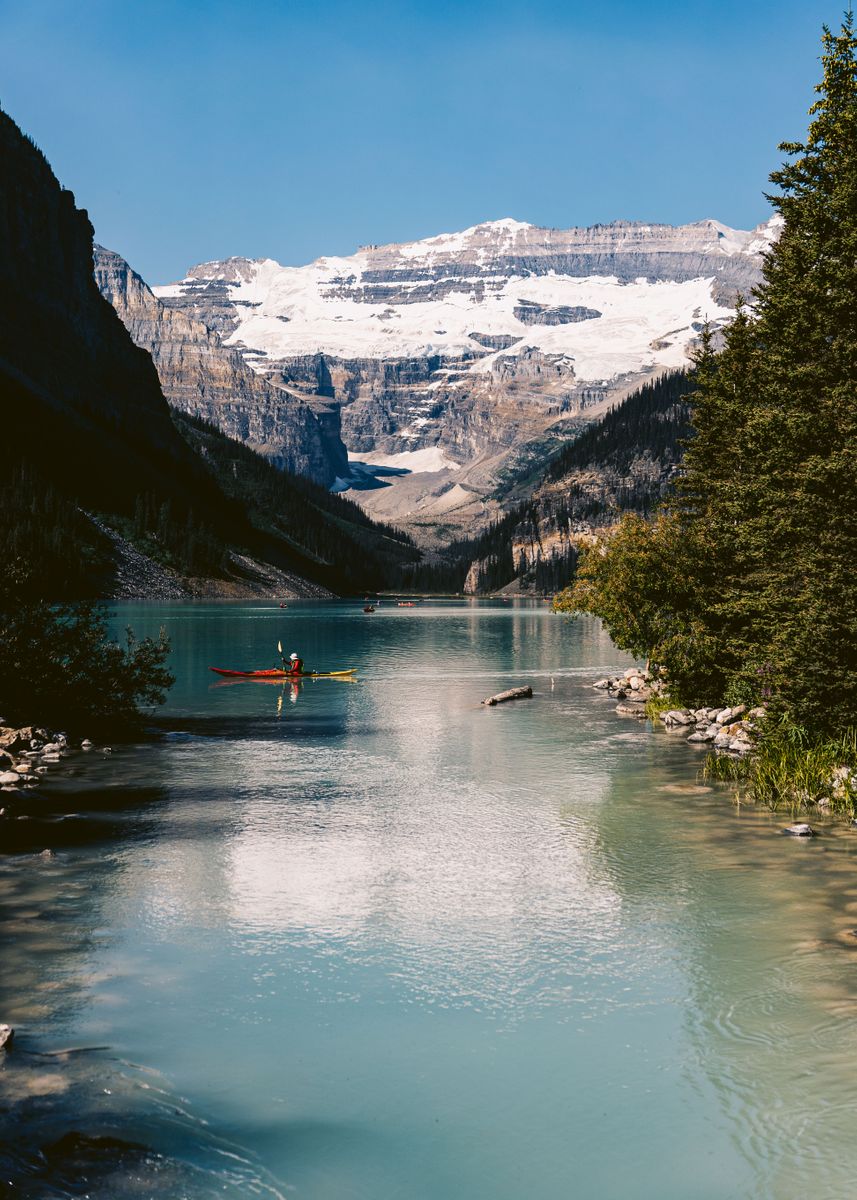 'Louise Lake Banff ' Poster, picture, metal print, paint by Luiza ...