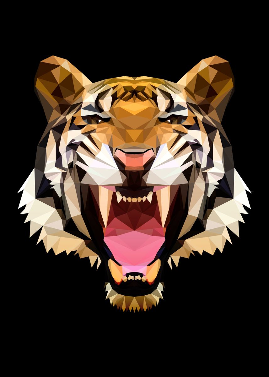 'Tiger' Poster, picture, metal print, paint by dung nguyen | Displate