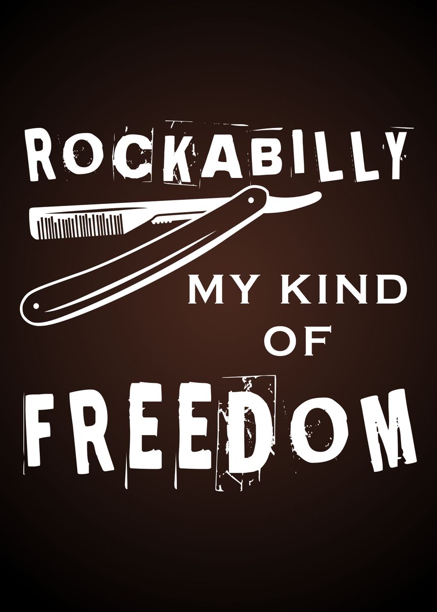 'Rockabilly Freedom Comb' Poster, picture, metal print, paint by ...