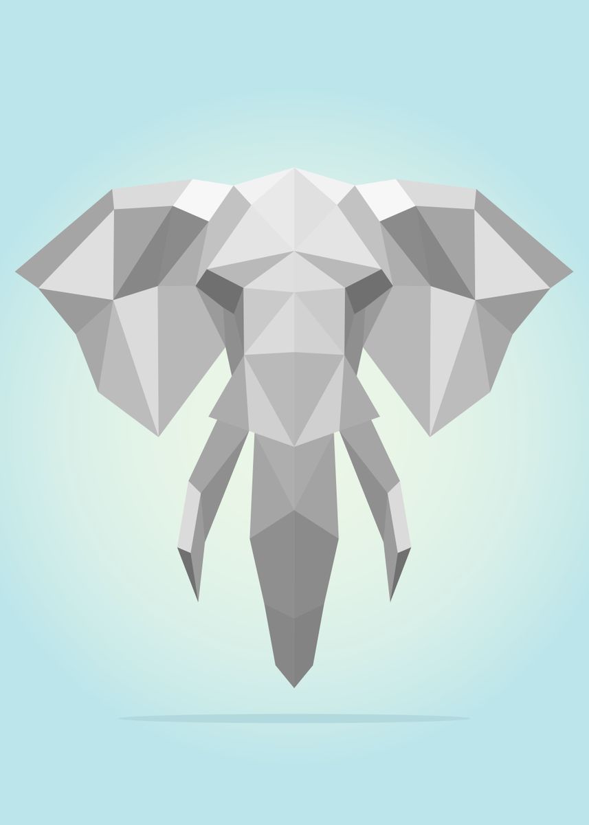 'Polygon Elephant' Poster, picture, metal print, paint by PosterSuite ...