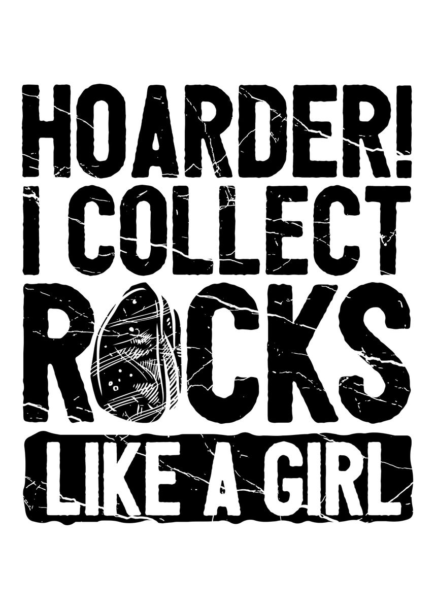 'Funny Rock Hunting Girl' Poster, picture, metal print, paint by ...