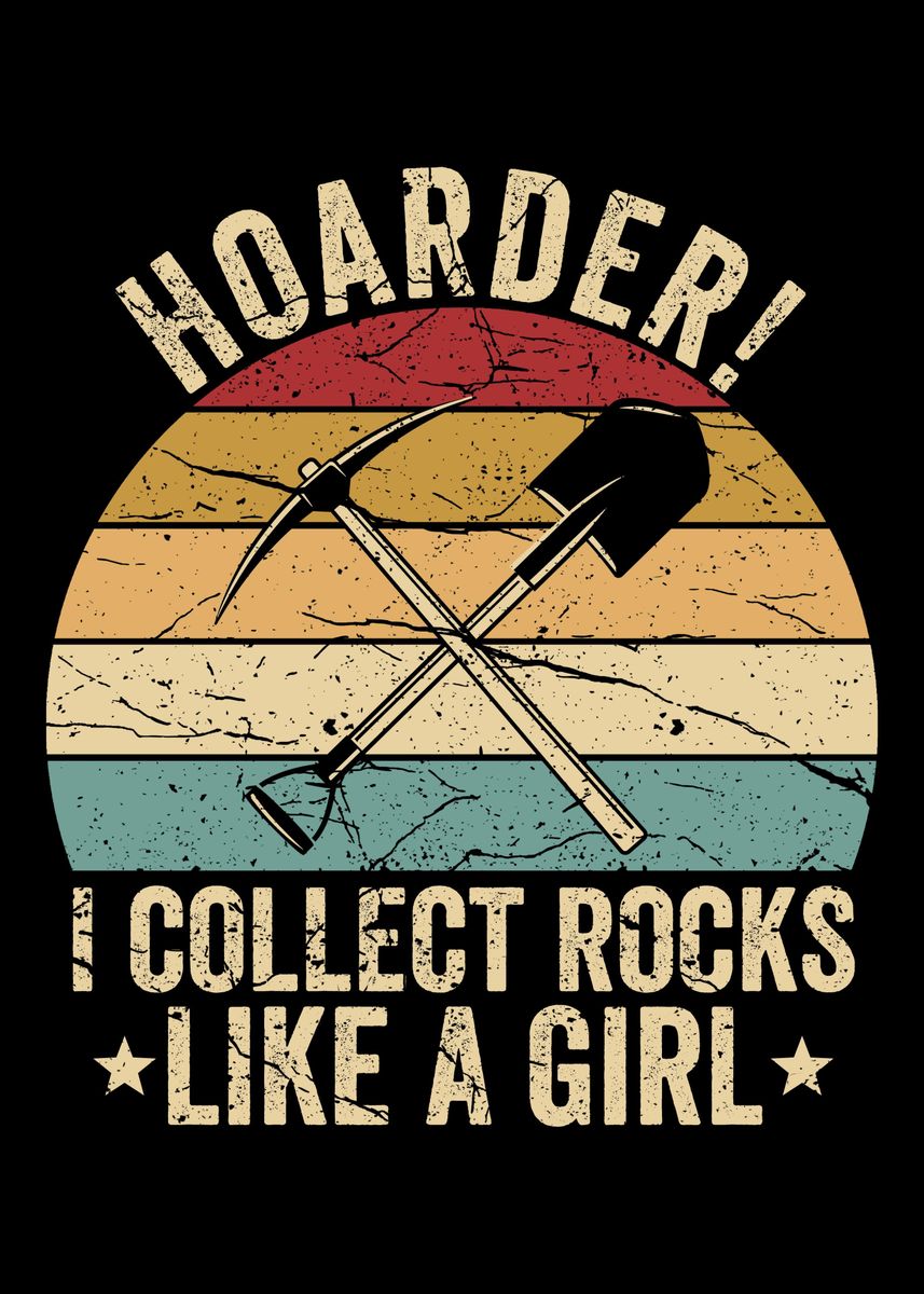 'Funny Rock Hunting Girl' Poster, picture, metal print, paint by ...