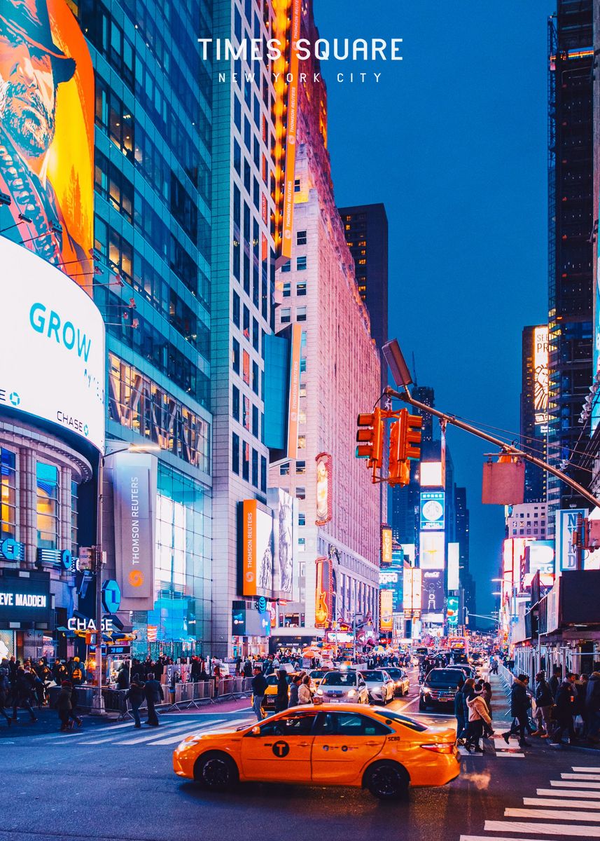 'Times Square ' Poster, picture, metal print, paint by Famous City ...