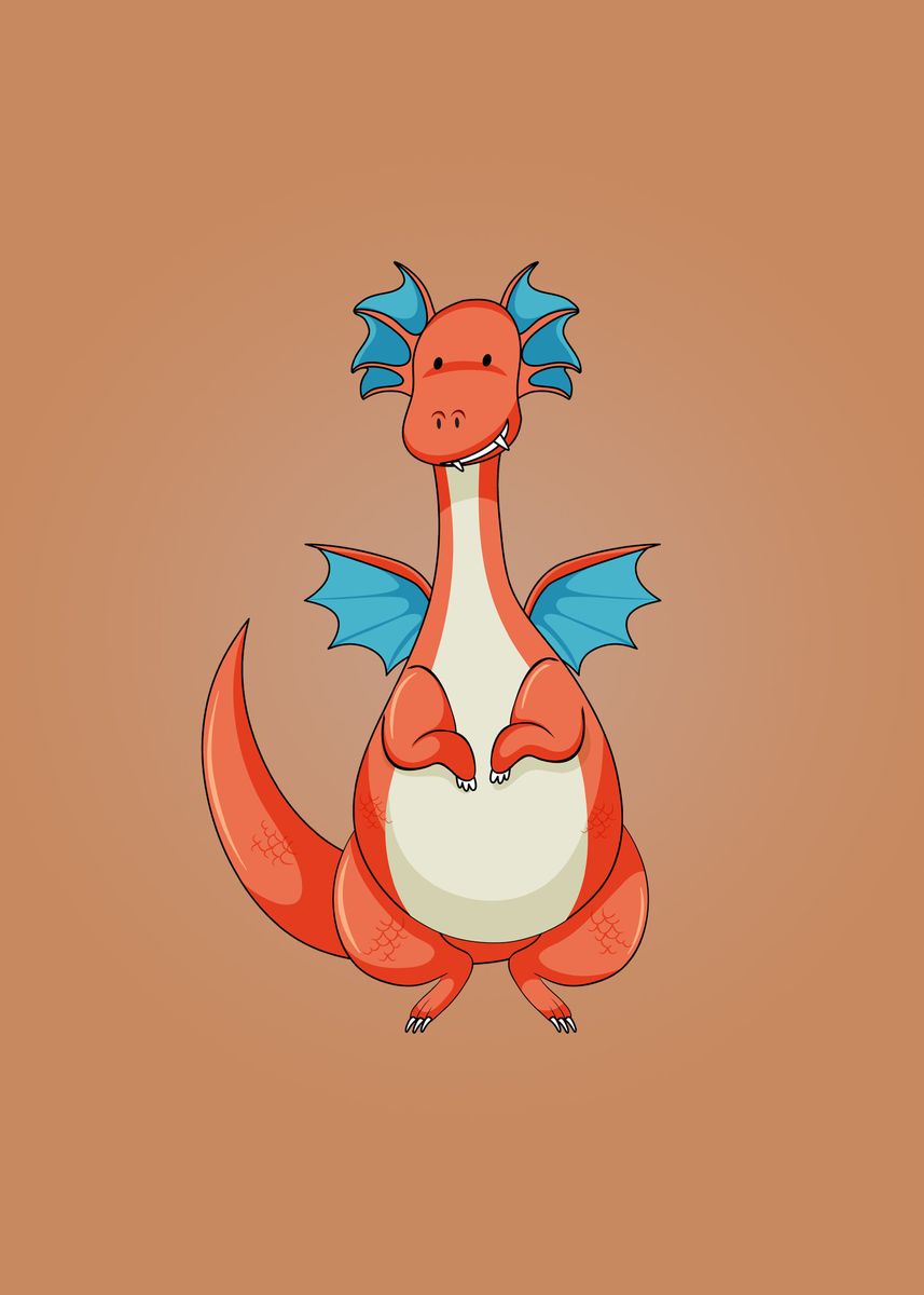 'Cute baby dragon' Poster, picture, metal print, paint by Tobasiano ...