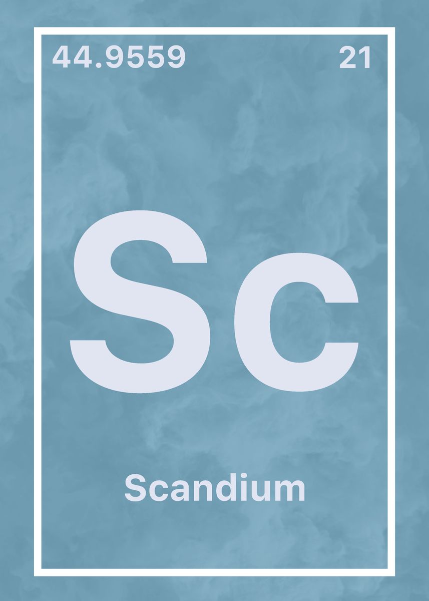 'Scandium Chemical Symbol' Poster by Tim | Displate