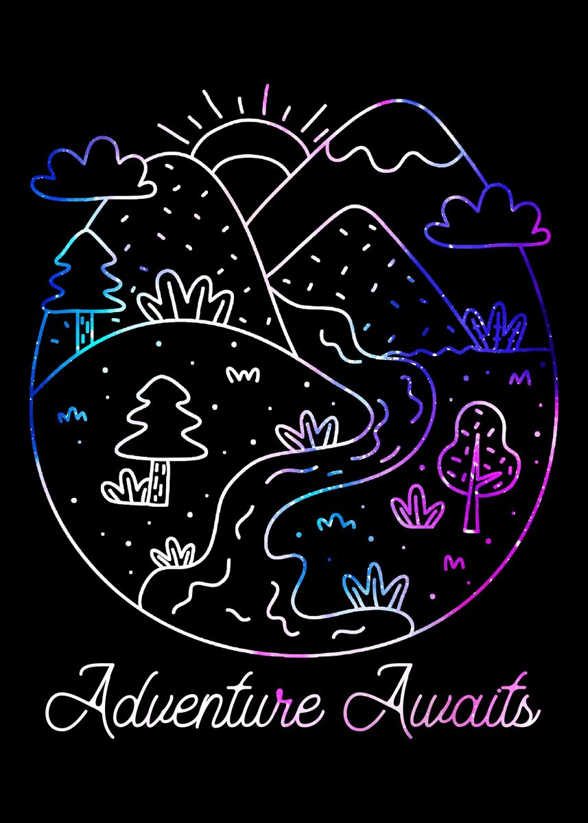 'Adventure Explorer Outdoor' Poster, picture, metal print, paint by ...