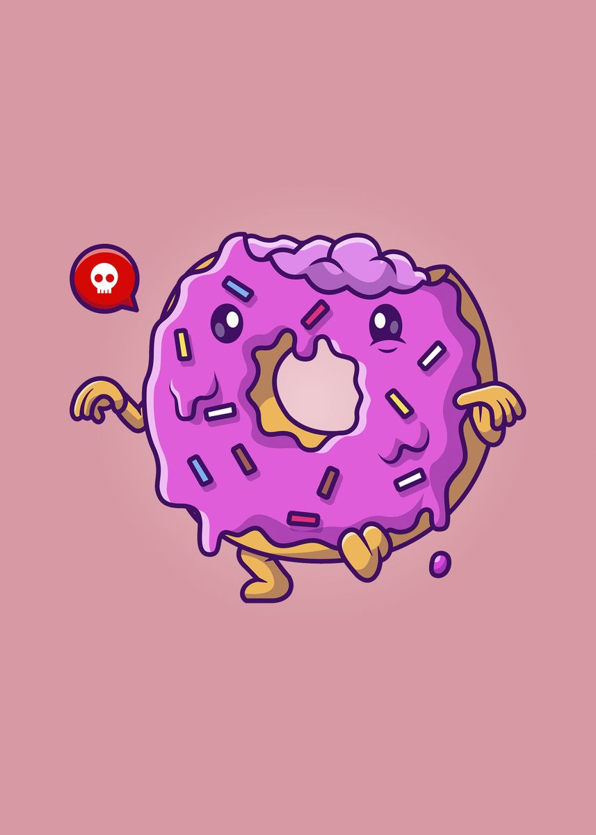 'Cute zombie donut' Poster, picture, metal print, paint by Tobasiano ...