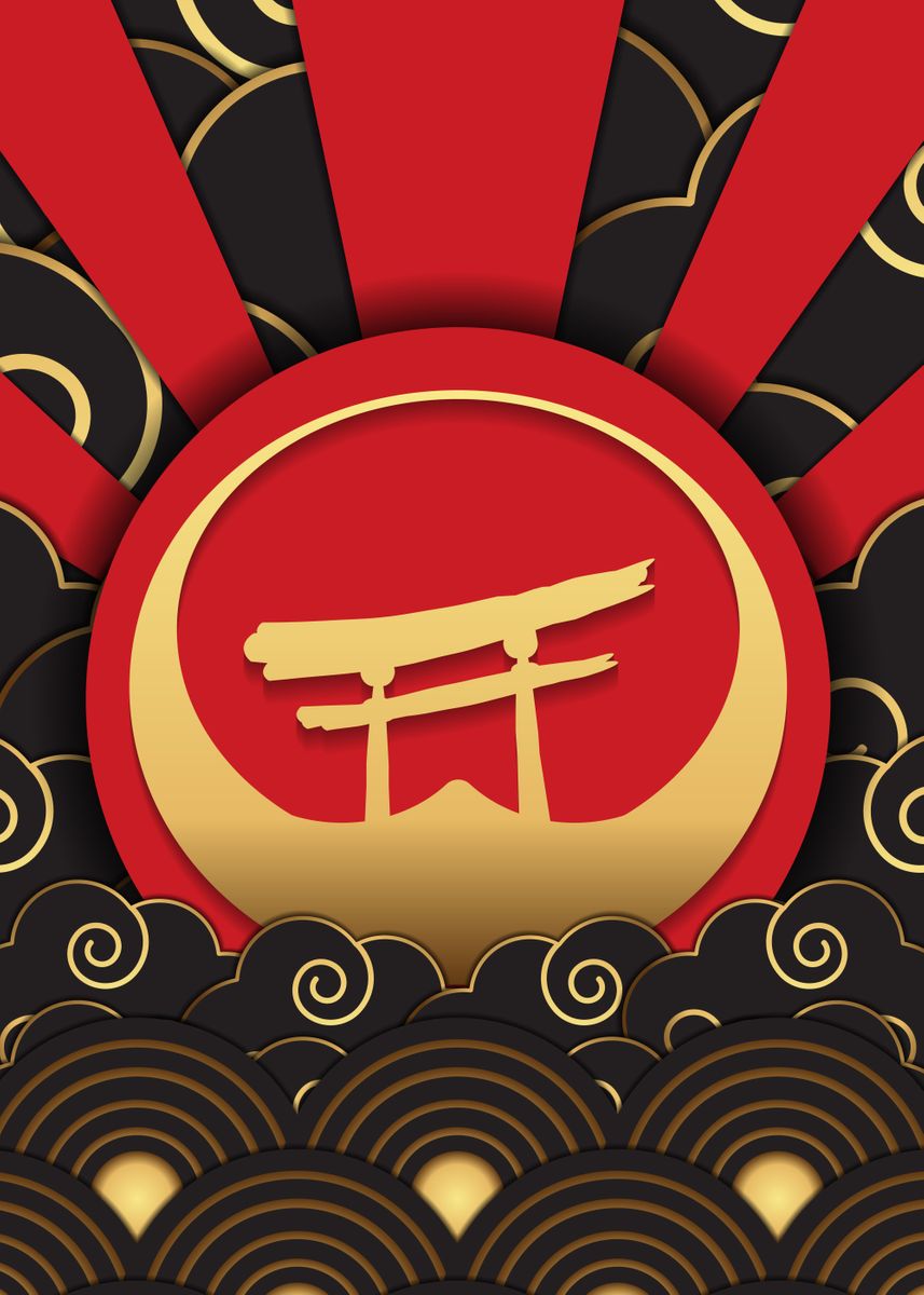 'Japanese Samurai Symbol' Poster, picture, metal print, paint by ...