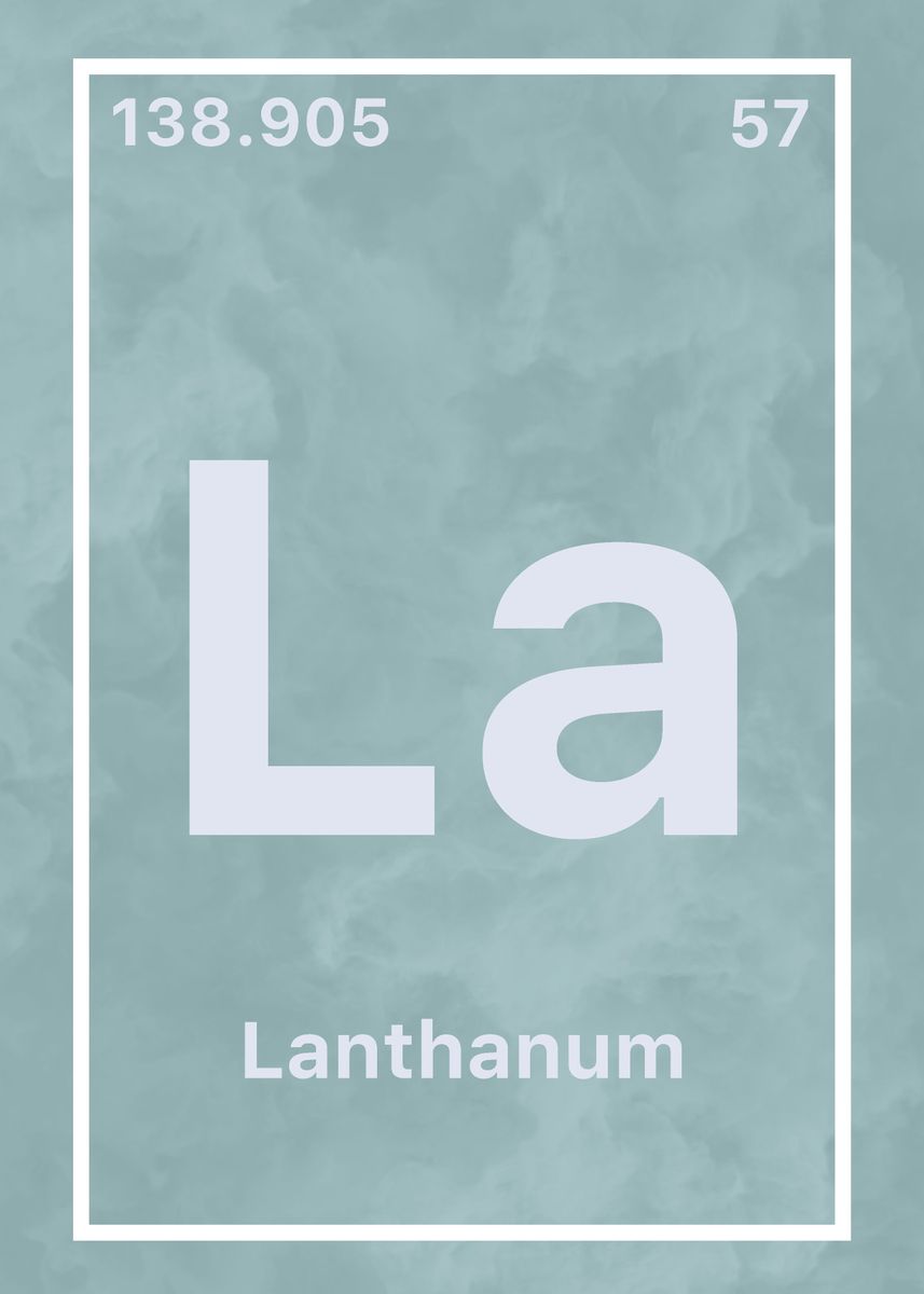 'Lanthanum Chemical Symbol' Poster, picture, metal print, paint by Tim ...
