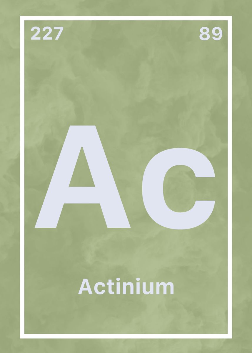 'Actinium Chemical Symbol' Poster by Tim | Displate