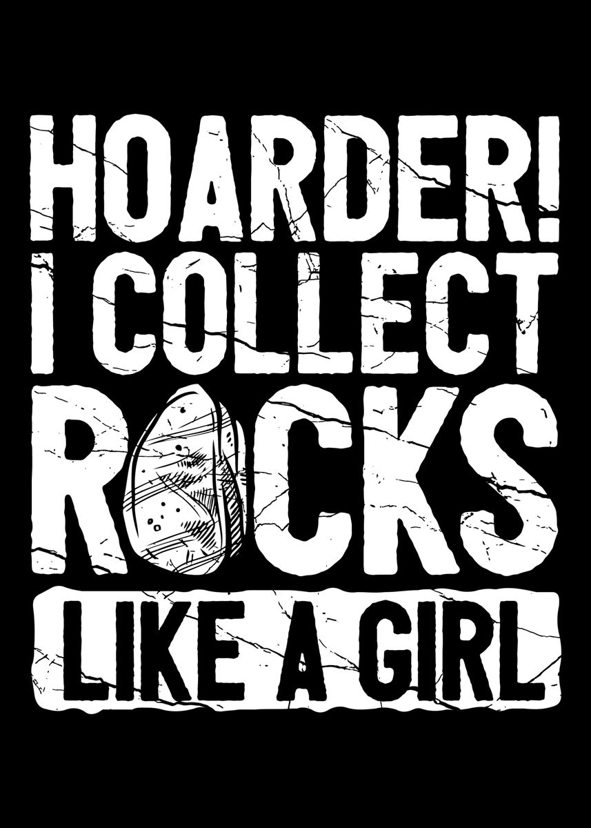 'Funny Rock Hunting Girl' Poster, picture, metal print, paint by ...