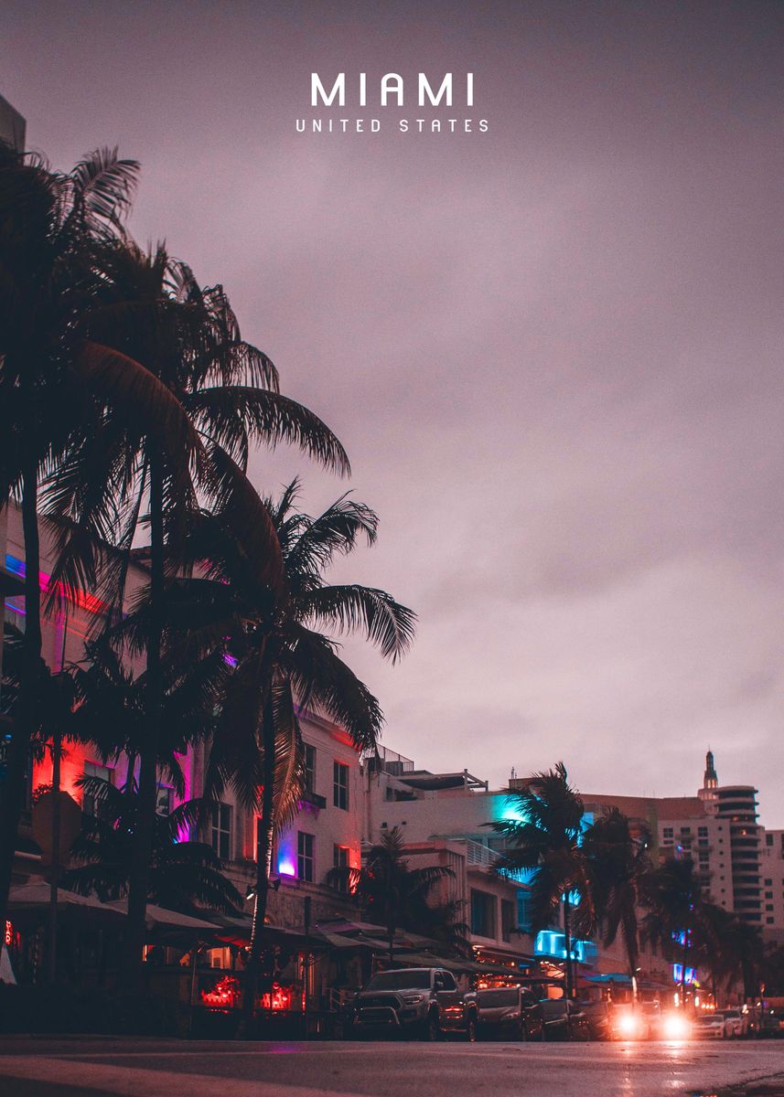 'Miami ' Poster, picture, metal print, paint by Big City | Displate