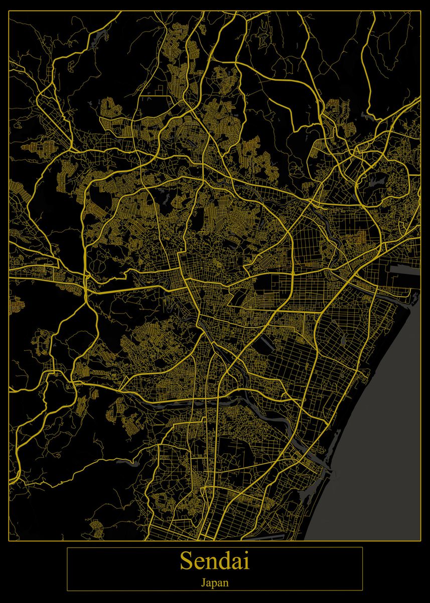 'Sendai Japan' Poster, picture, metal print, paint by Zake Yonkou ...