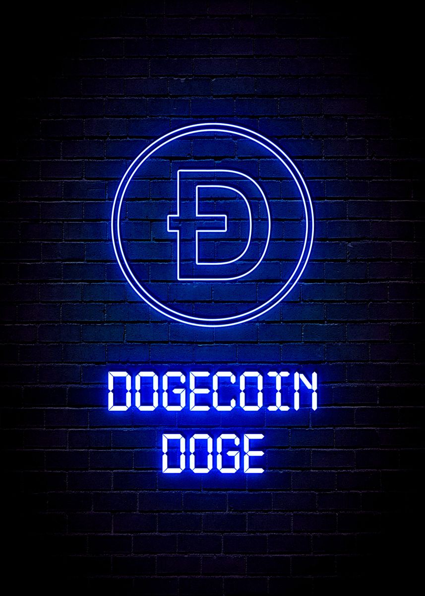 'Dogecoin Doge' Poster, picture, metal print, paint by Luvy | Displate