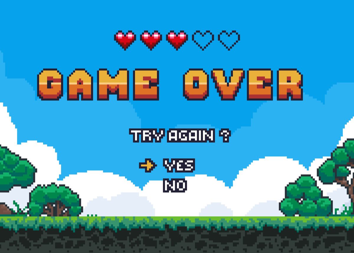 'Game over' Poster by 80s Retro | Displate
