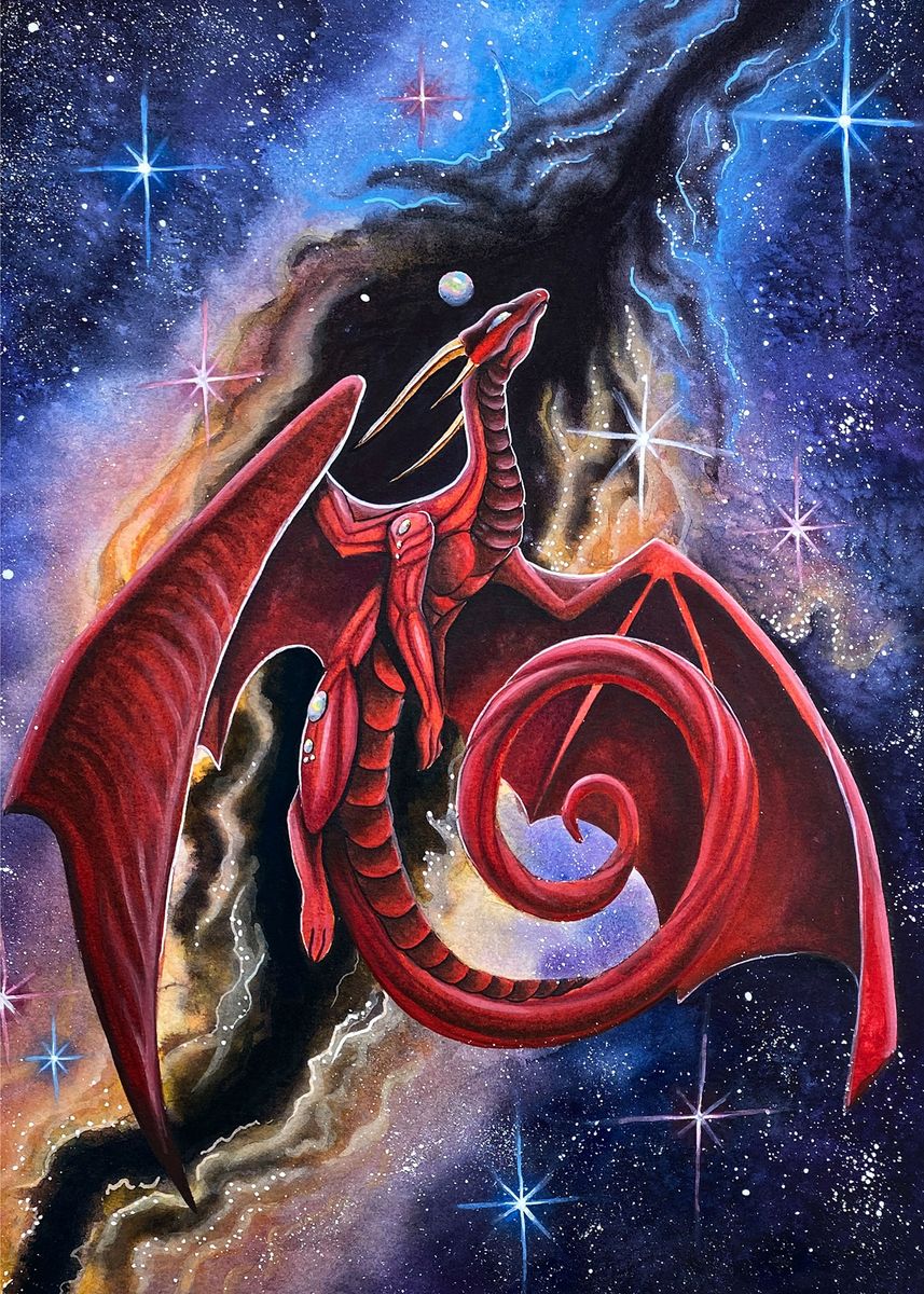 'Watcher at the Divine Gate' Poster, picture, metal print, paint by ...