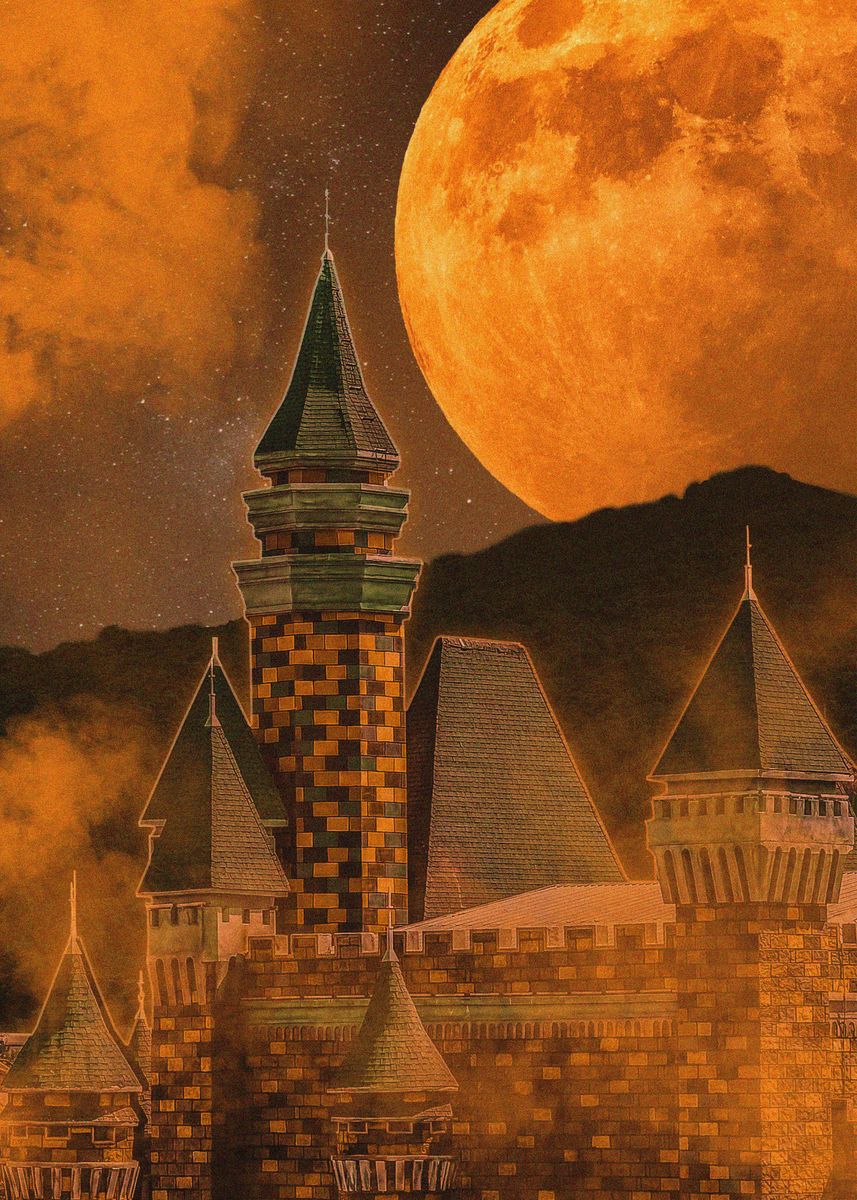 'Moon and Castle' Poster, picture, metal print, paint by Hoang Long ...